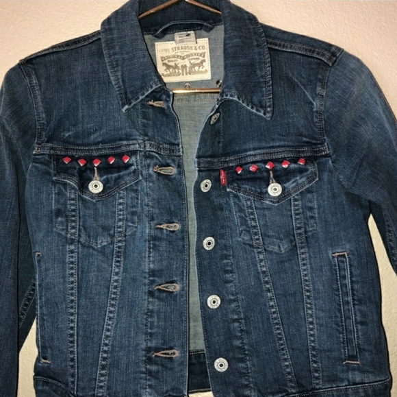 Levi's | Jackets & Coats | Levis Cropped Studded Denim Jacket | Poshmark